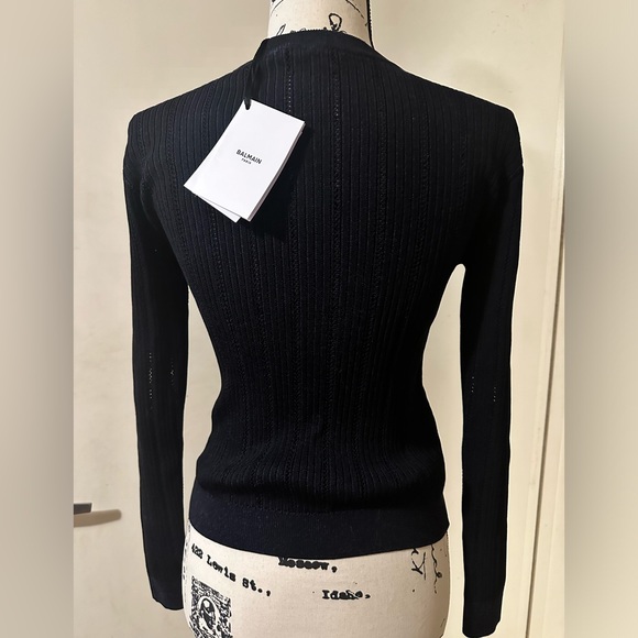 Balmain | Tops | Balmain Knit Blouse With 3 Gold Buttons Bnwt | Poshmark